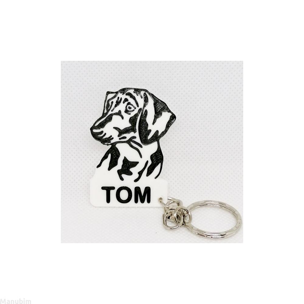 Dachshund Dog Keychain with Name - 3D printed gift