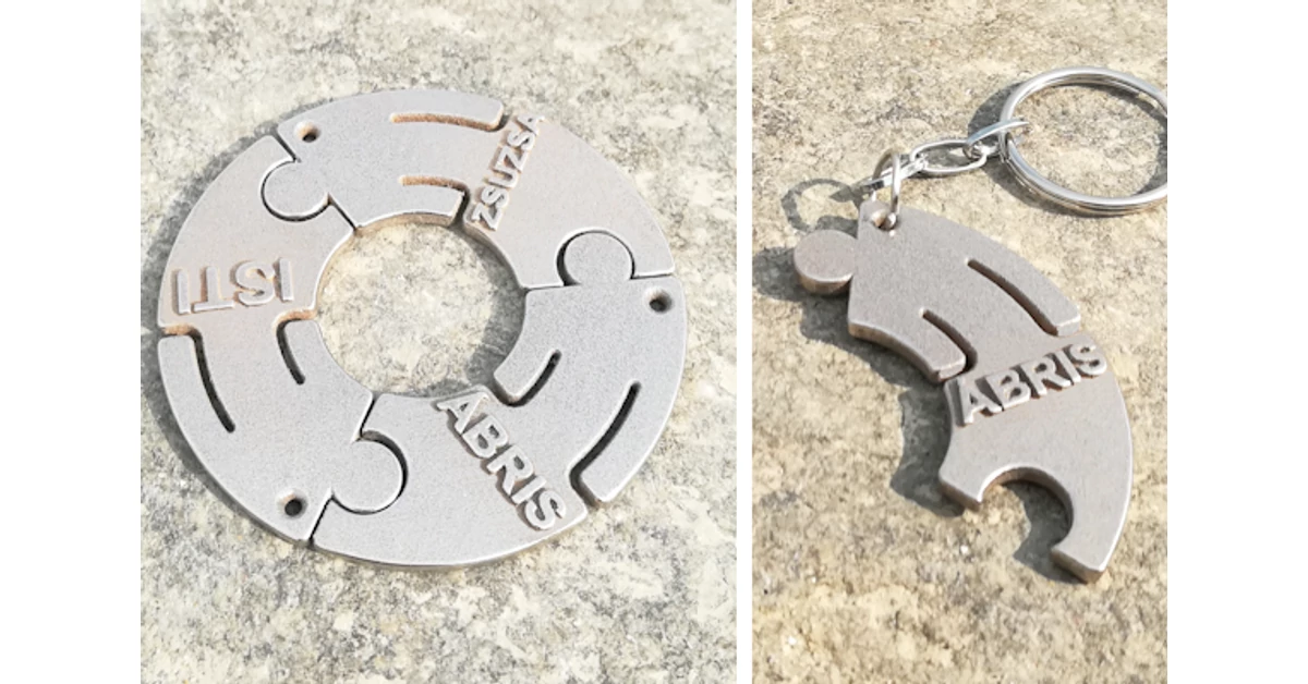 Custom keychains for families or friends - 3D printed
