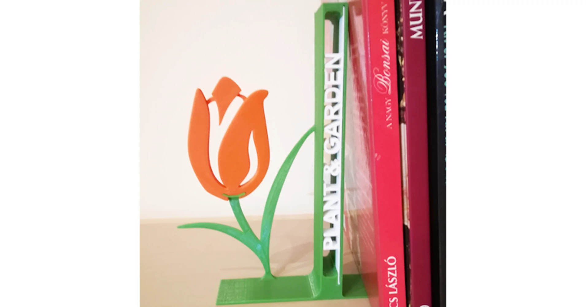 Flower Bookend with Custom Text - 3D Printed Gift