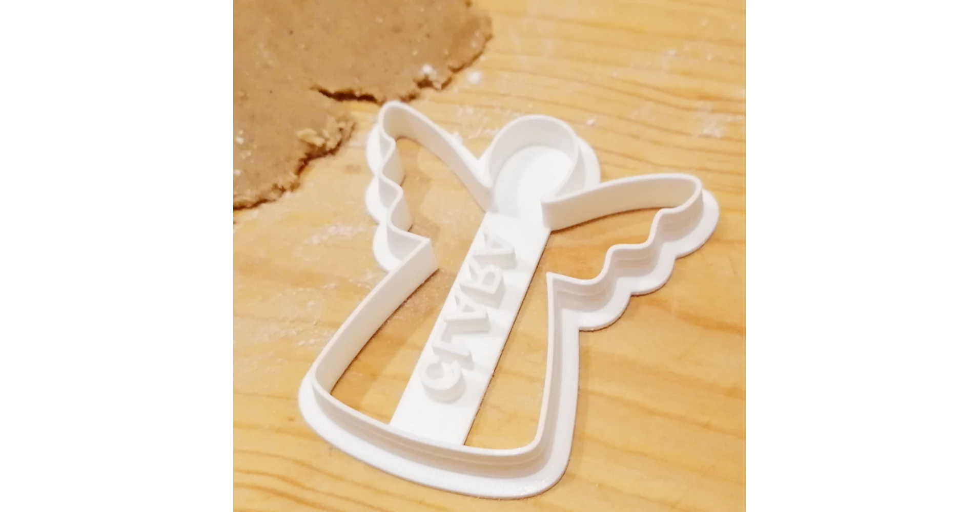 Angel Cookie Cutter, with custom text - 3D printed