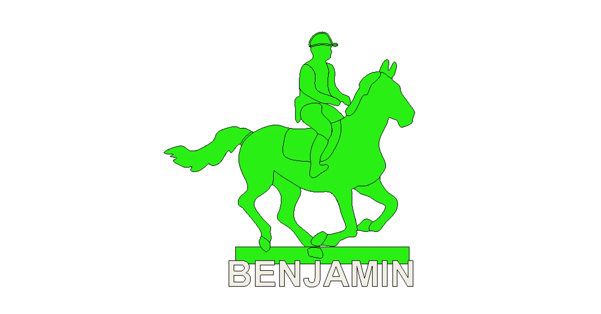 Horse Rider Name Plate - Custom 3D Printed Gift