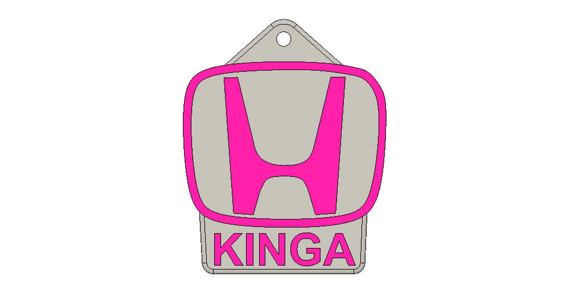 3D printed Custom Car Keychain KINGA - (45x36x4 mm) - PLA- plastic ...