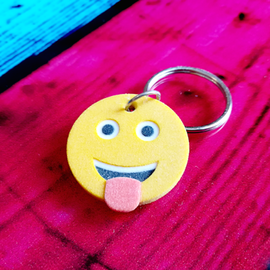 3D printed Face With Tears of Joy Emoji Keychain - creative gift (DIY).